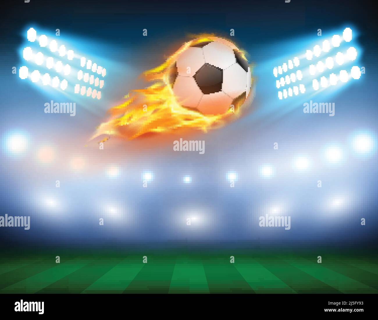 Illustration vectorielle d'un football, ballon de football dans une ...