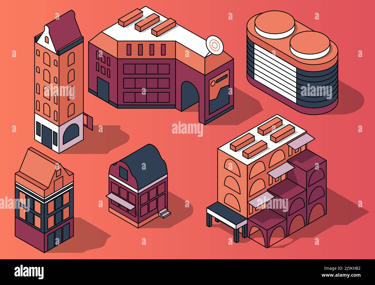 Bâtiments à plusieurs étages Banque d'images vectorielles - Alamy