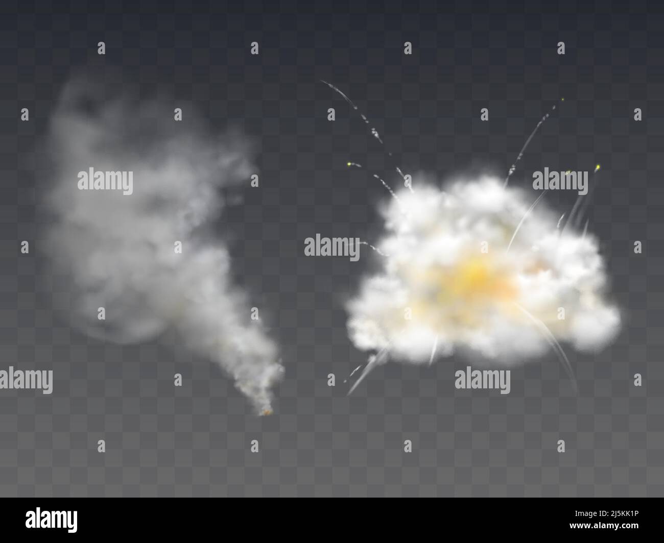 Explosion fumée explosion Illustration vectorielle réaliste avec ...