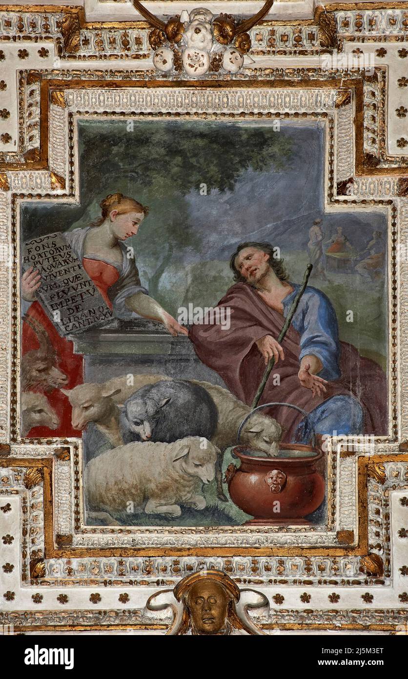 Gesù e la samaritana al pozzo - affresco - pittore lombardo - XVII ...