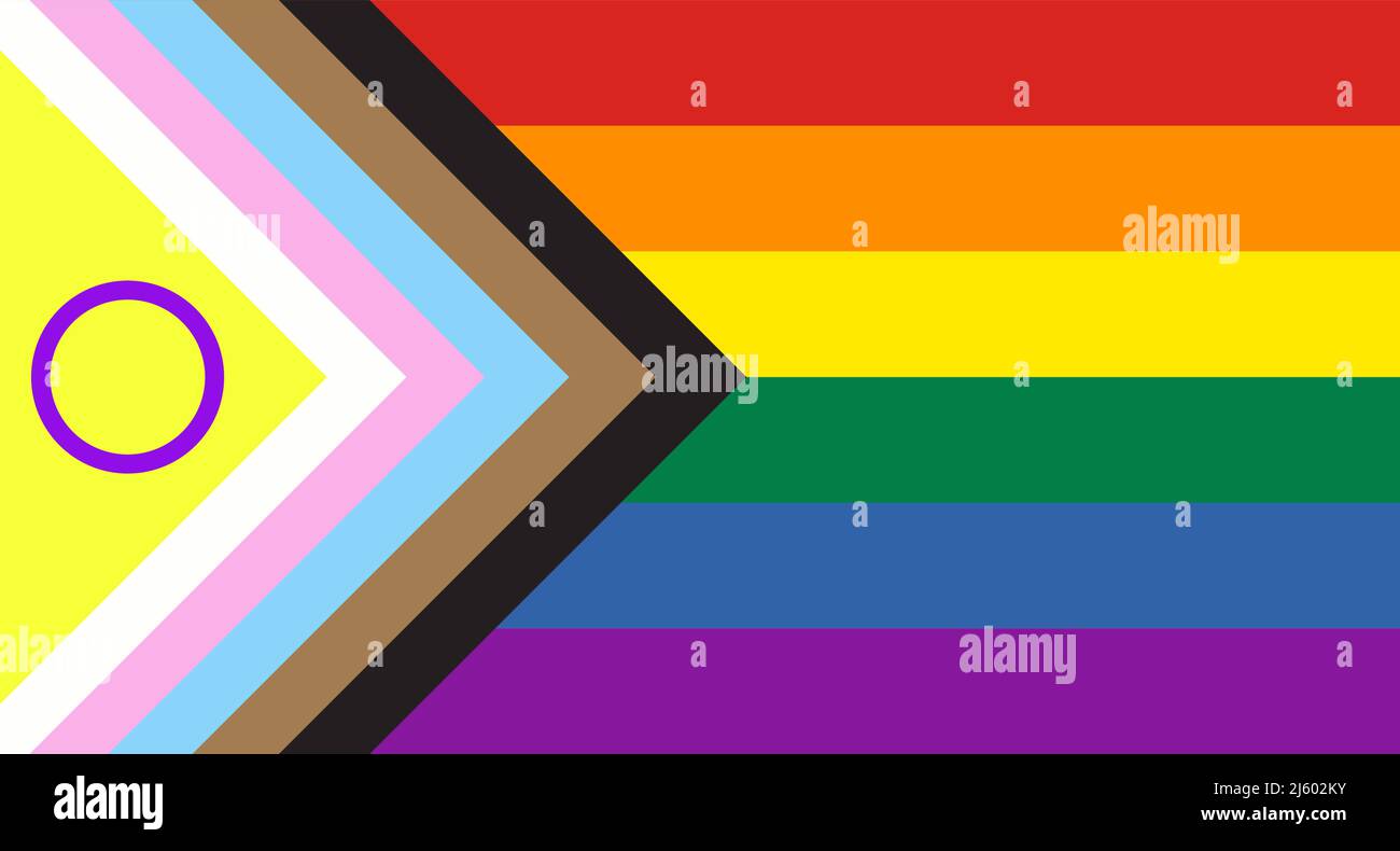 Drapeau arc-en-ciel Progress Pride. Symbole de la communauté LGBT ...