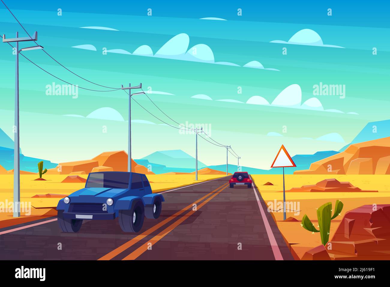 Paysage de route stérile Banque d'images vectorielles - Alamy