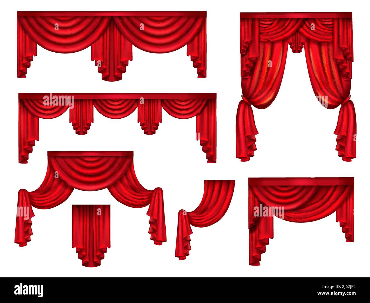 3d stage red curtain vintage Banque d'images détourées - Alamy