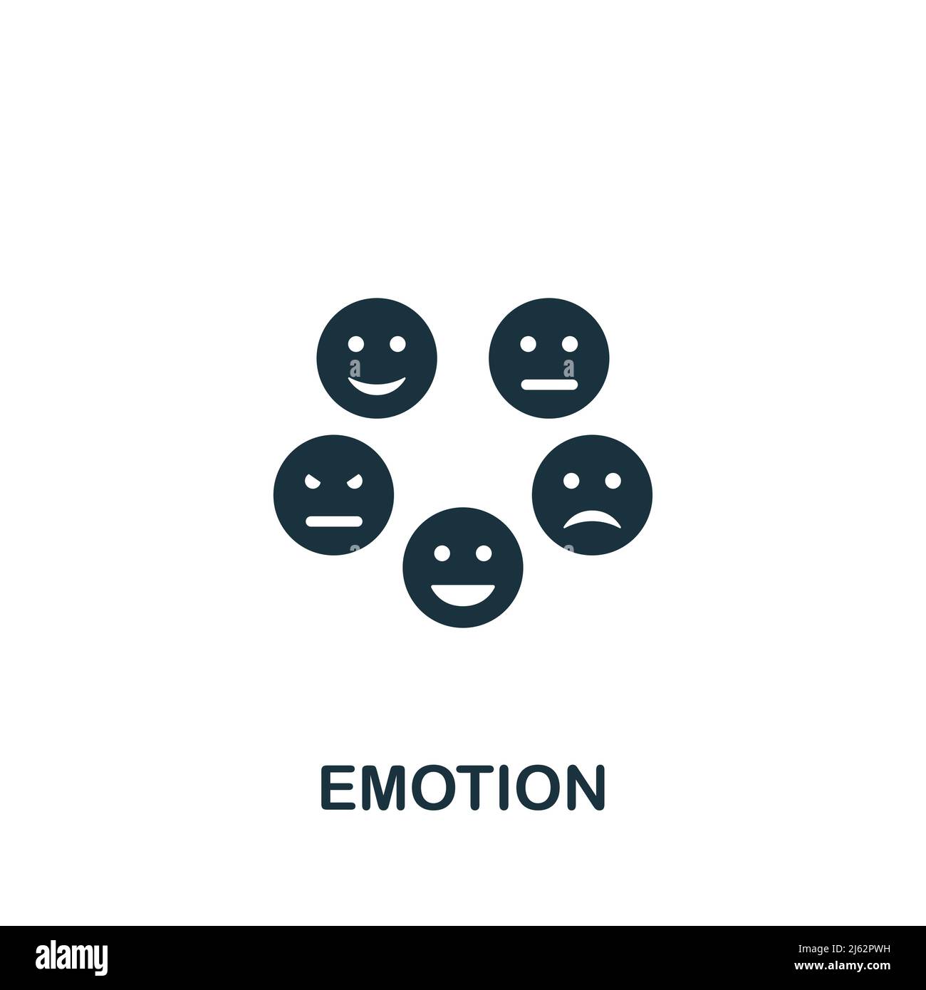 Icône Emotion. Icône monochrome de processus cerveau simple pour les ...