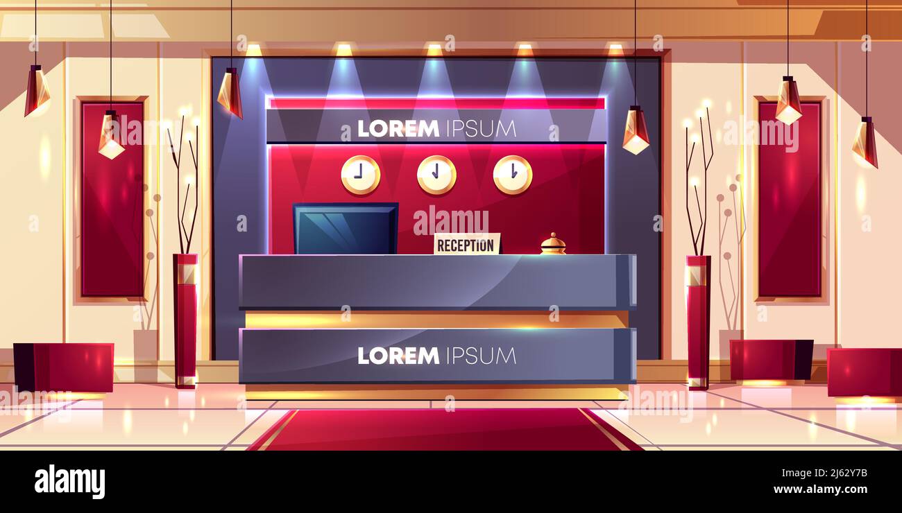 Comptoir de réception ou bureau dans le hall de l'hôtel de luxe ou le ...
