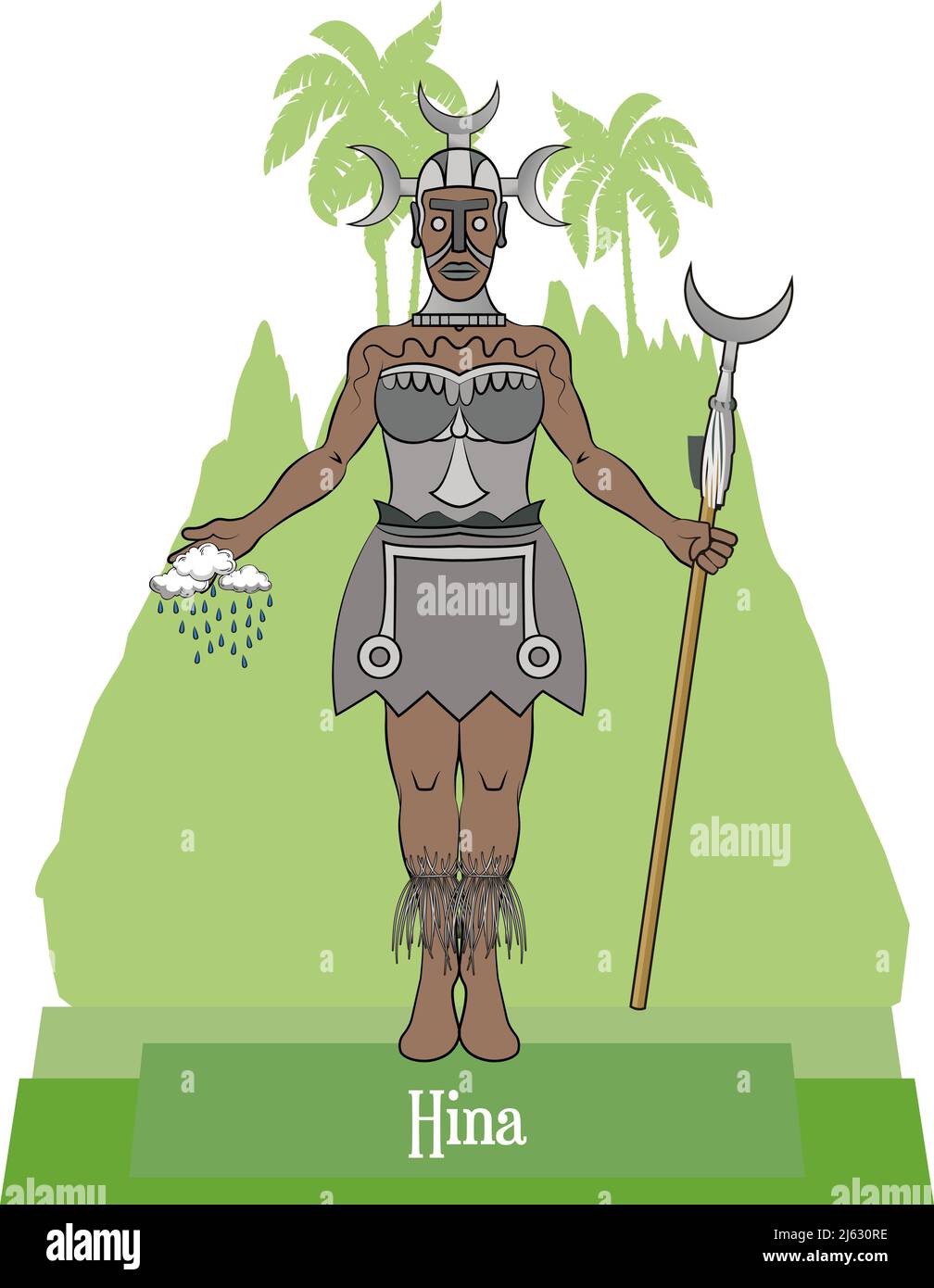 Illustration vecteur isolé de la mythique hawaïenne - Dieu polynésien ...