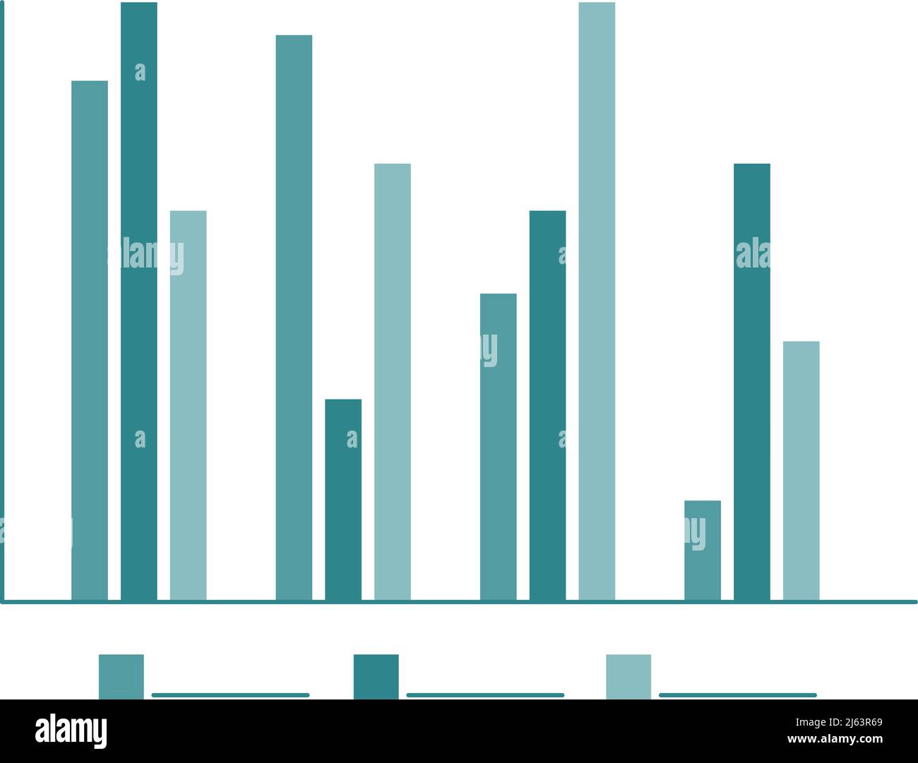 Tableau de comparaison des données. Regrouper le symbole de graphique ...
