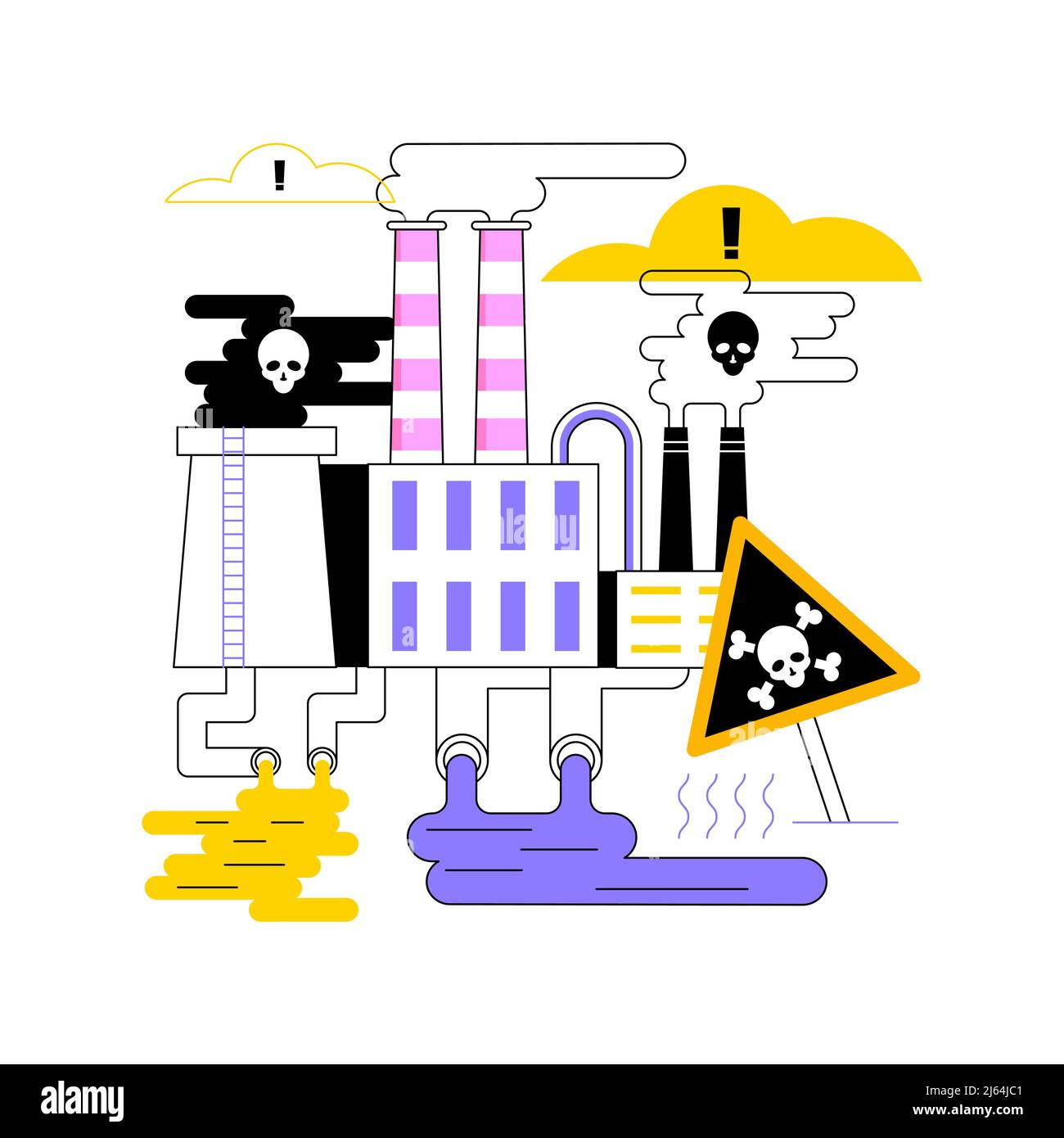 Pollution chimique résumé concept illustration vectorielle. Déchets ...