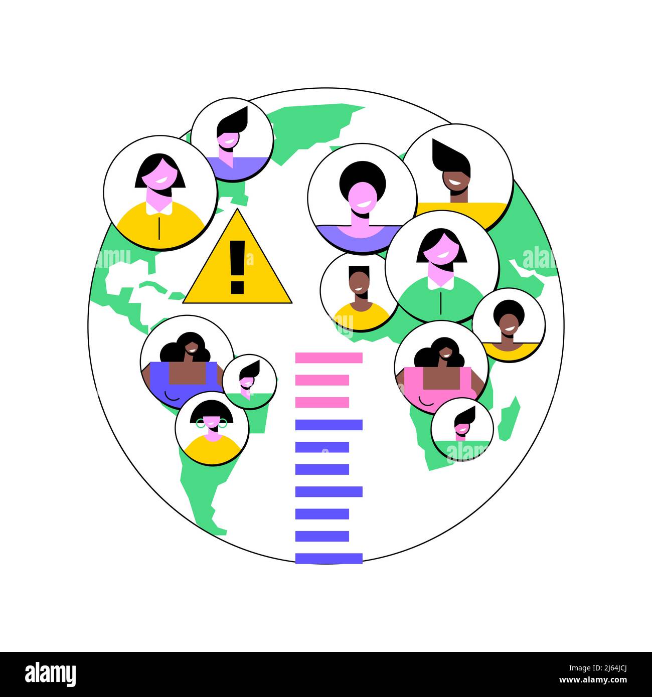 Illustration du vecteur de concept abstrait de surpopulation ...
