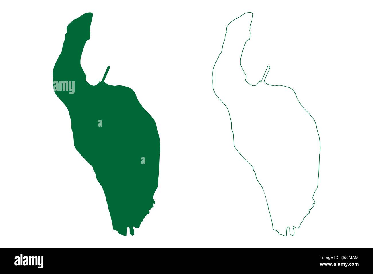 Île de Goree (République du Sénégal) carte illustration vectorielle ...