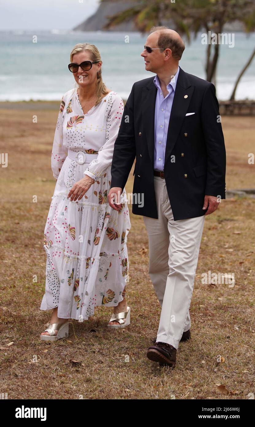 Le comte et la comtesse de Wessex au site national de Pigeon Island ...