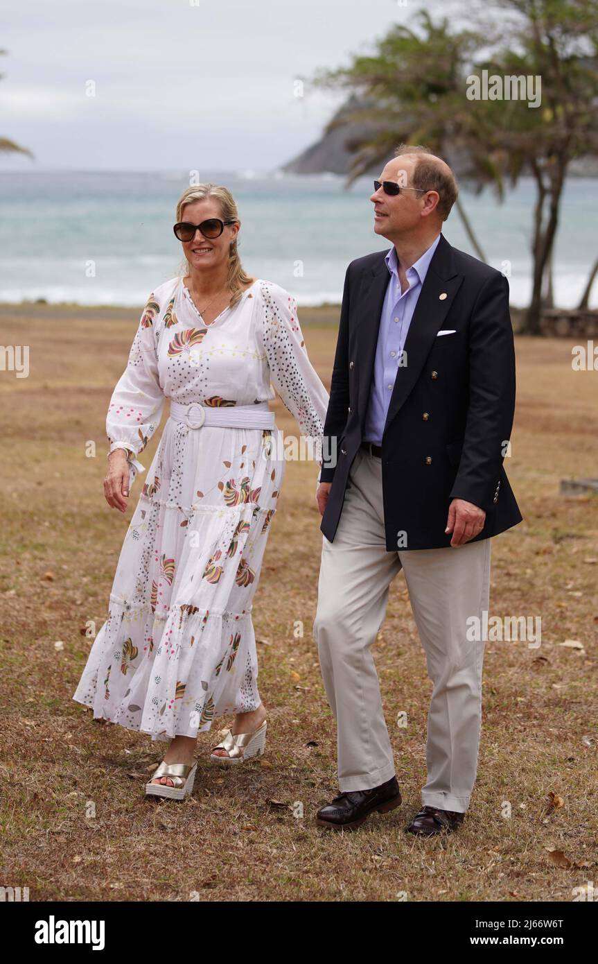 Le comte et la comtesse de Wessex au site national de Pigeon Island ...