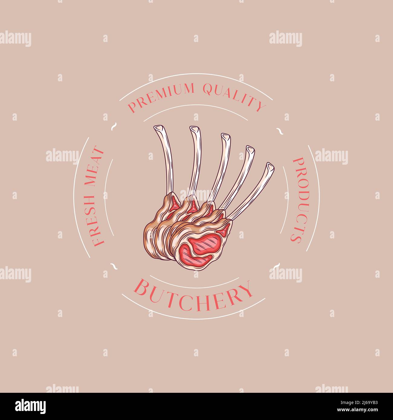 Logo de Butcher magasin de viande withtomahawk steak texte Butcher ...
