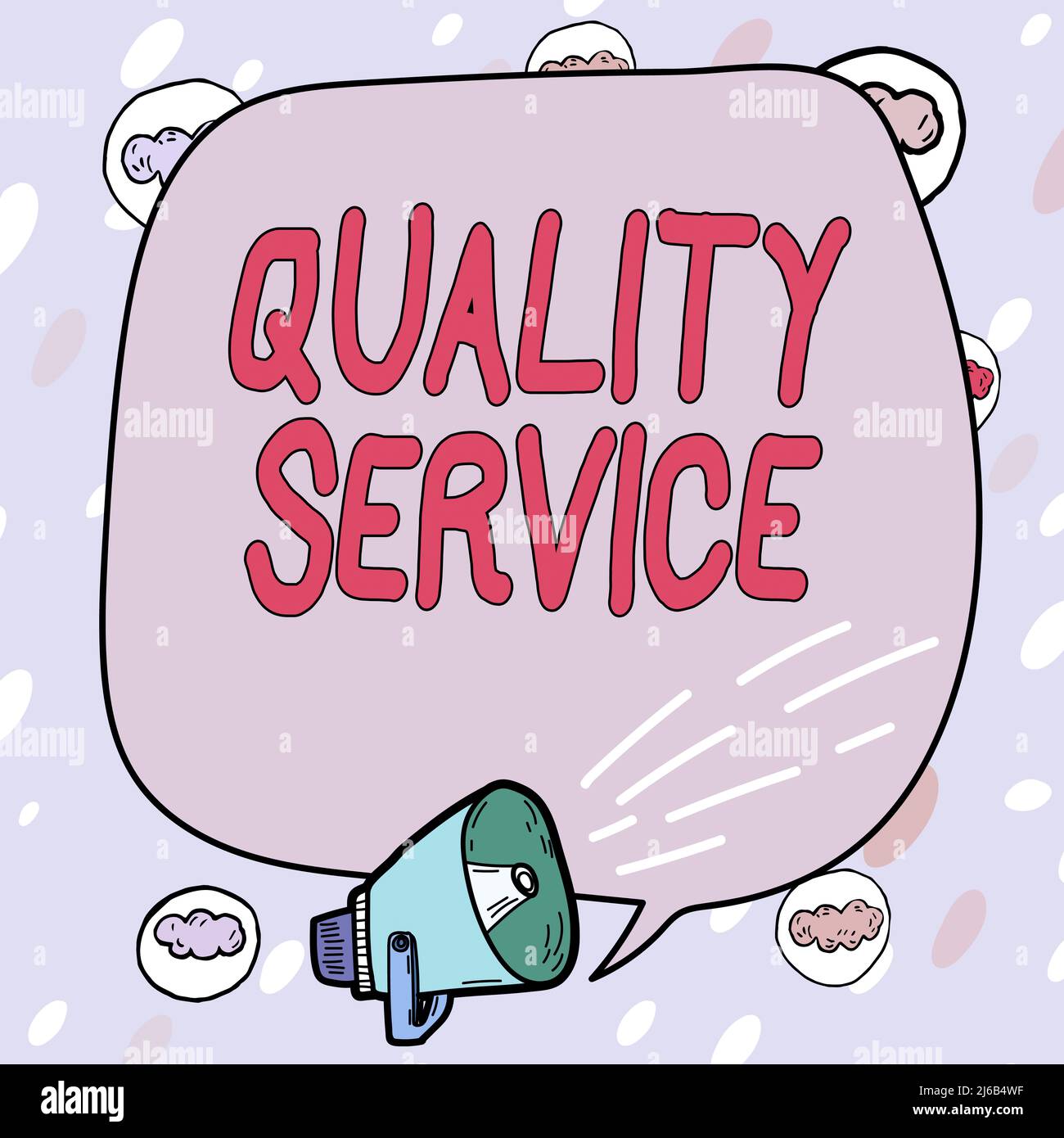 Affiche indiquant le service de qualité. Présentation commerciale de la ...