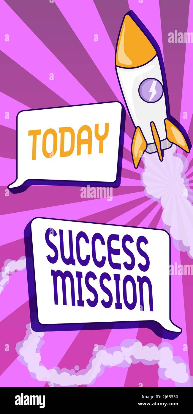 Affiche indiquant la mission du succès. Concept métier réaliser le ...