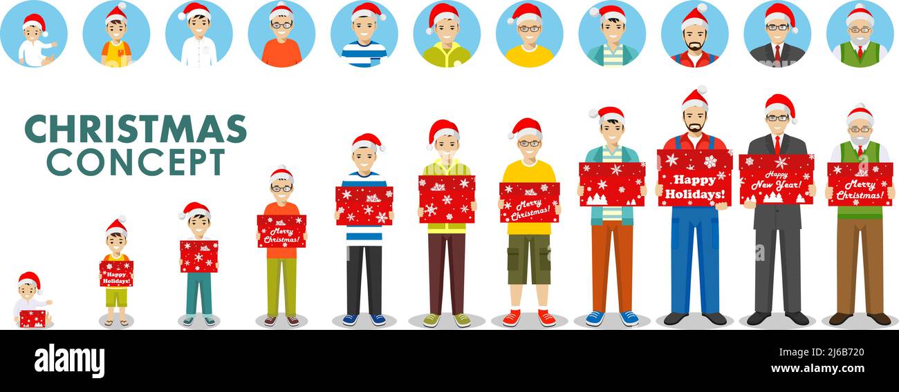 Tous les groupes d'âge de la famille de l'homme. Générations homme. Les ...