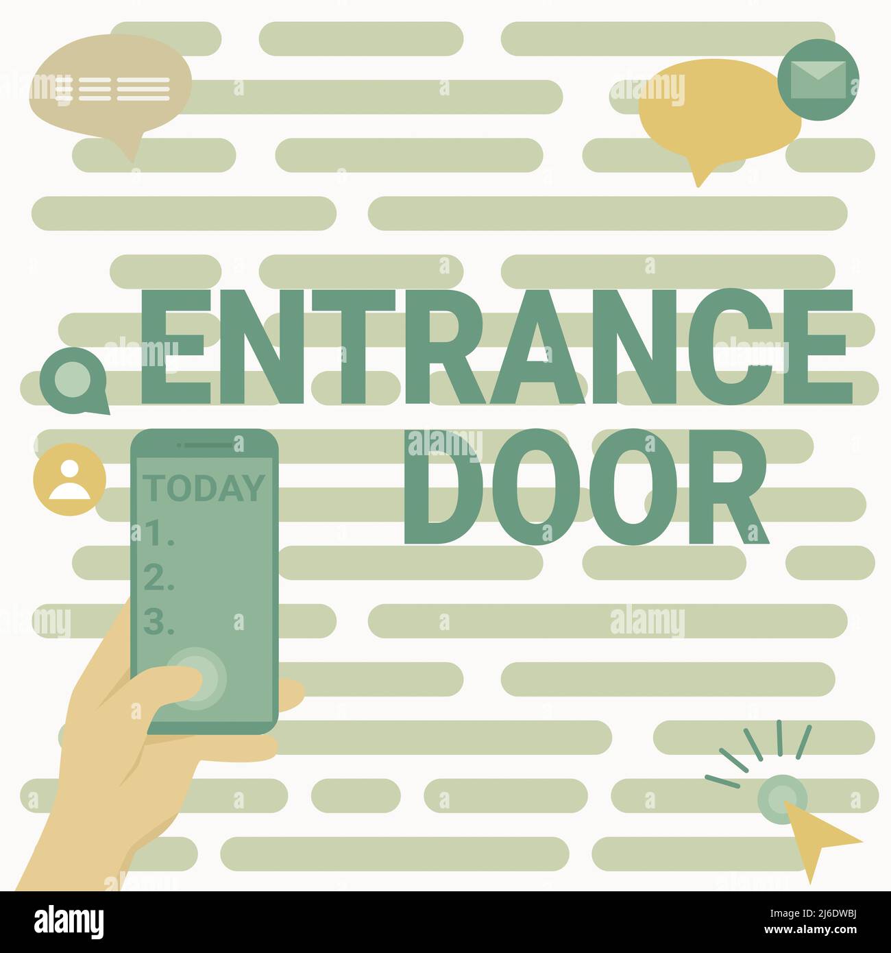 Affiche indiquant la porte d'entrée. Photo conceptuelle chemin dans ...