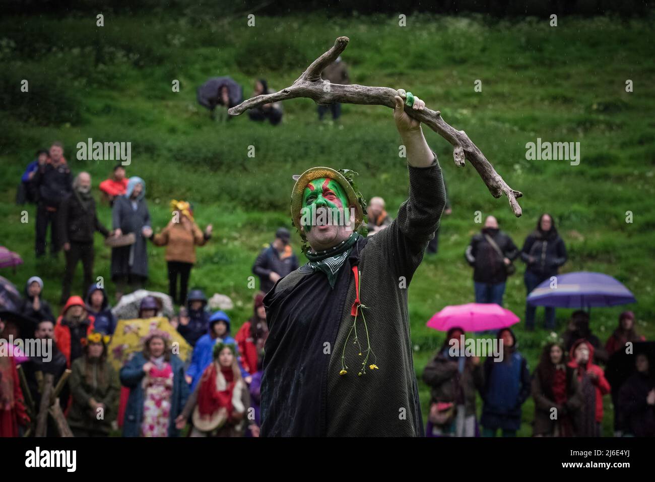 Fête de Beltane le jour de mai à Glastonbury dans le cadre d'une ...
