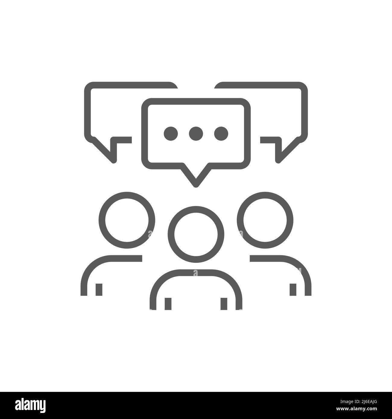 Groupe de personnes et jeu d'icônes de bulle de discussion. Travail d ...