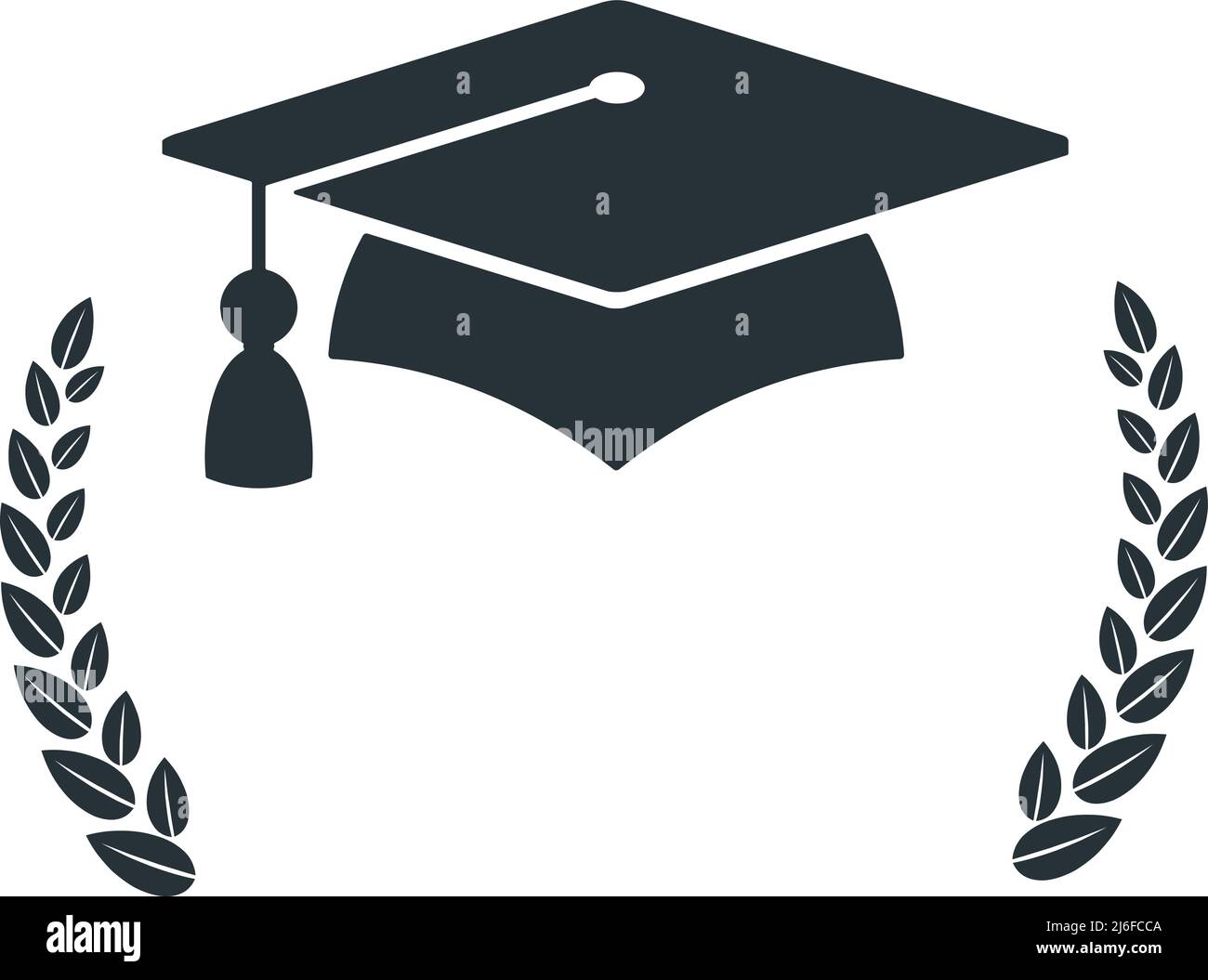 Logo de la remise des diplômes. Chapeau de jeune diplômé d'université ...