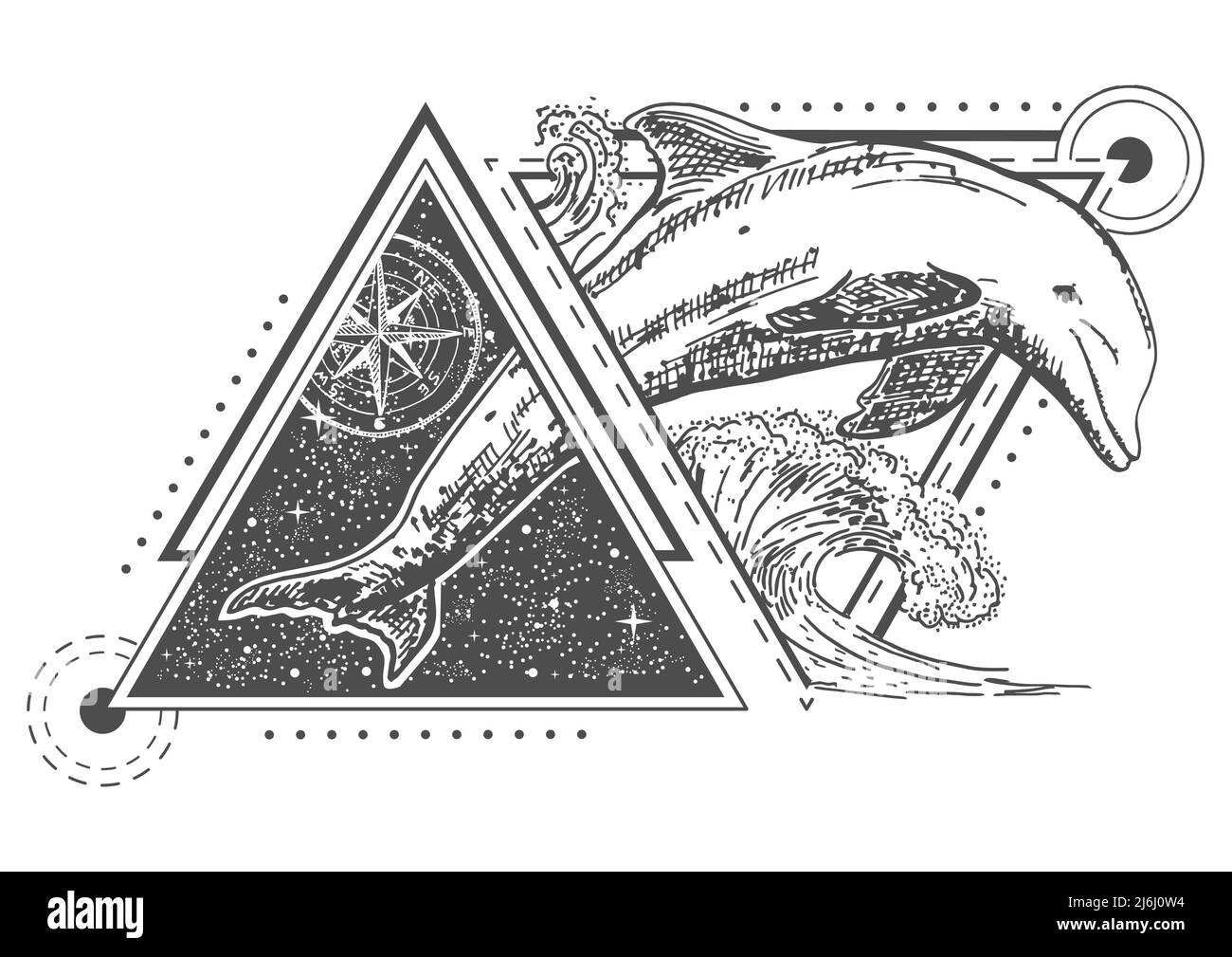 Tatouage tribal dolphin Banque d'images détourées - Alamy