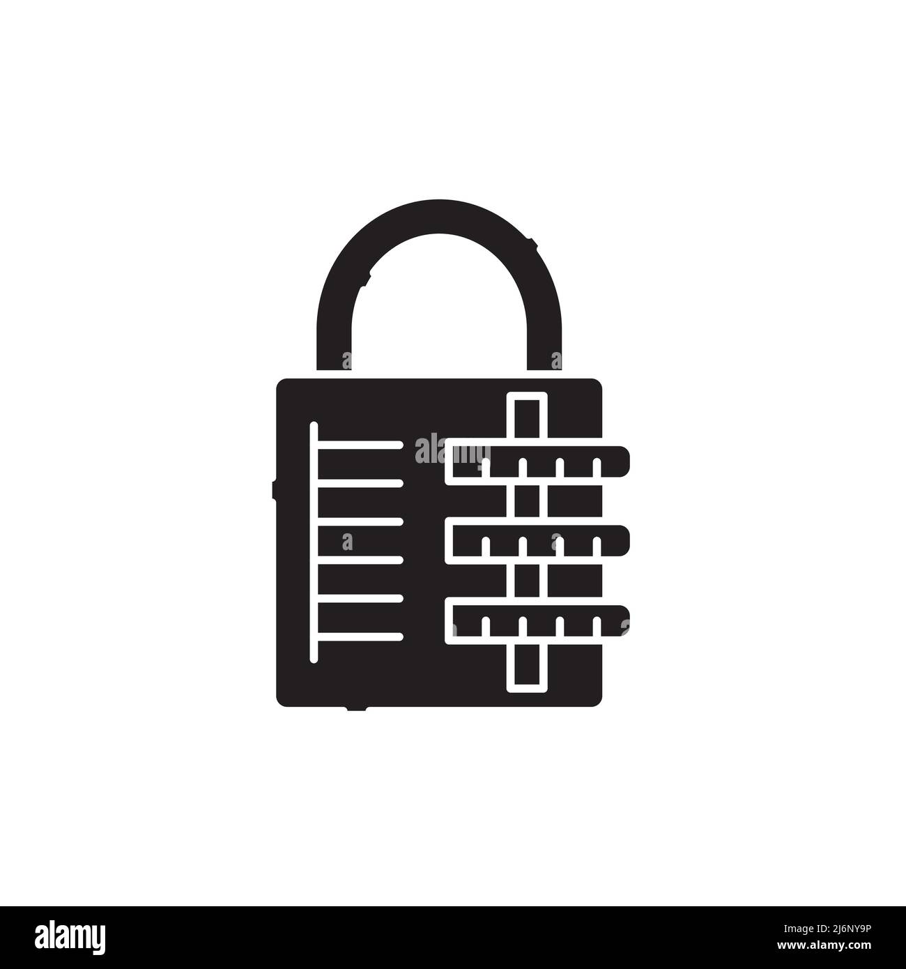 Icône de ligne de couleur de verrouillage de combinaison. Pictogramme ...