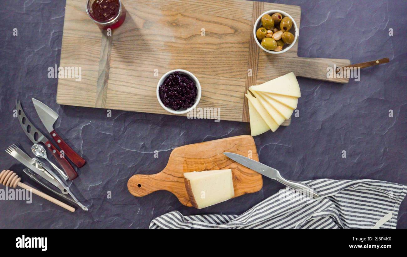 Mise à plat. L'organisation, crakers fromage gastronomique, et de ...