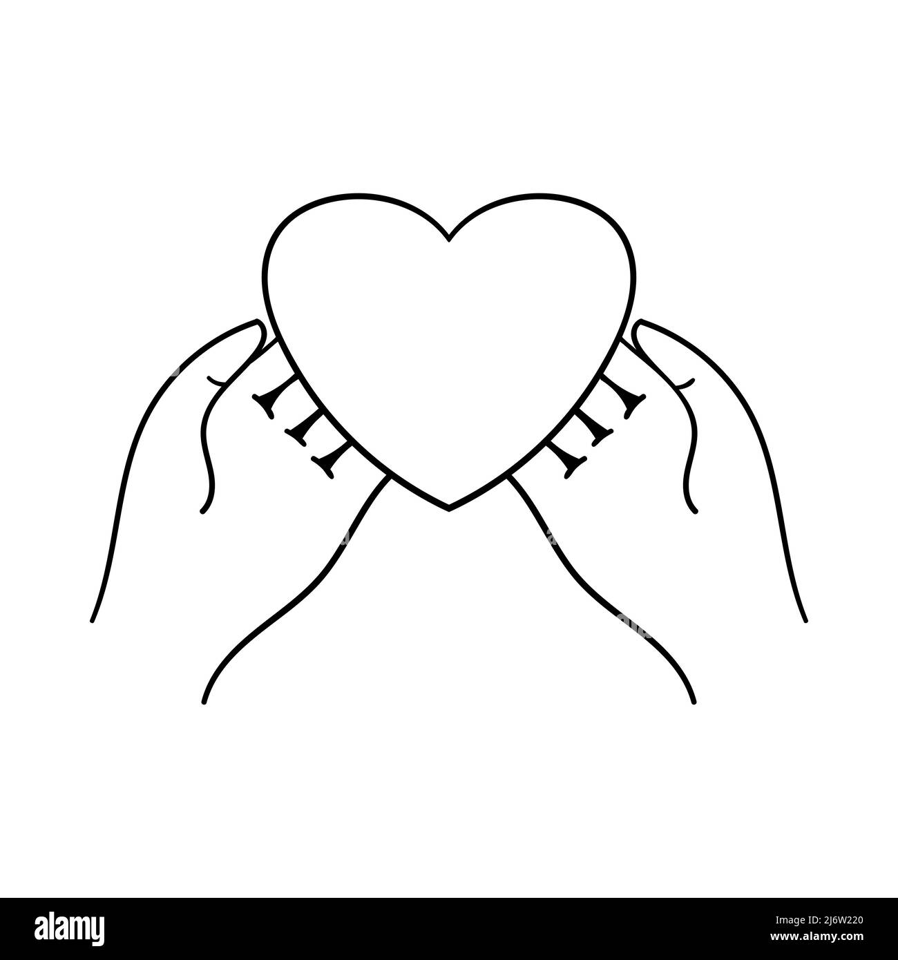 Coeur avec les mains dessin Banque de photographies et d’images à haute ...