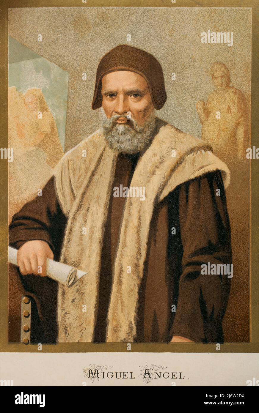 Michel-Ange (Michel-Ange Buonarroti) (1475-1564). Peintre, architecte ...