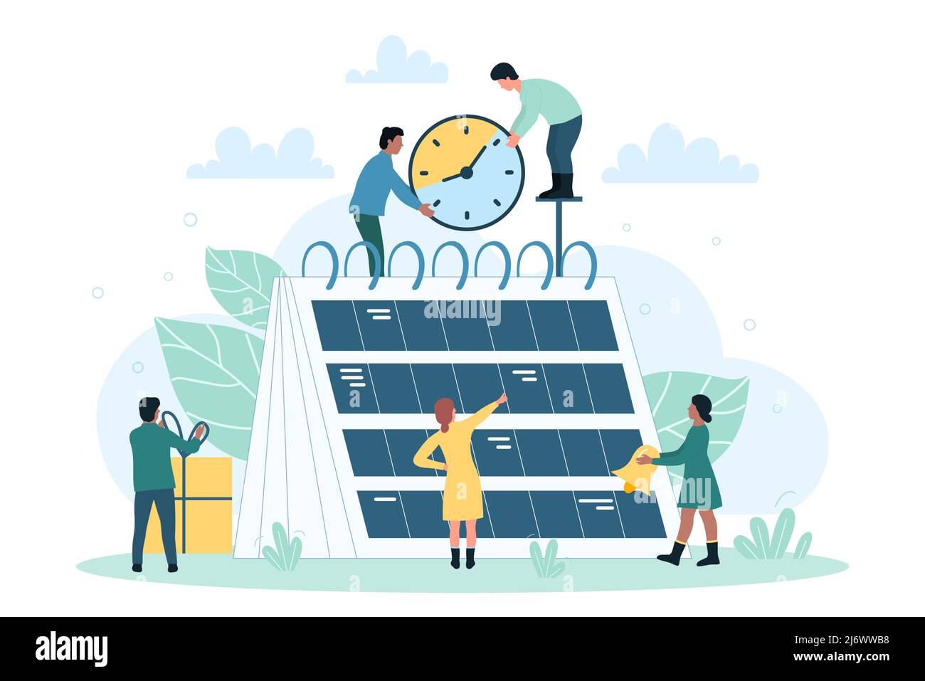 Organisation quotidienne dans le calendrier du projet, calendrier des ...