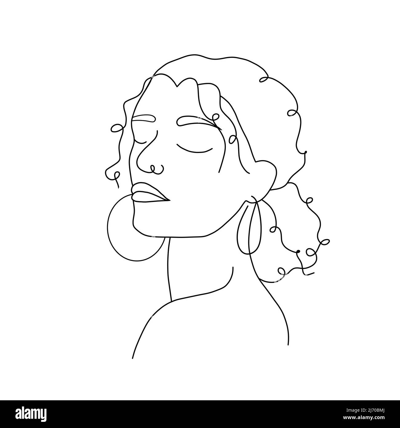 One line drawing woman Banque de photographies et d’images à haute ...