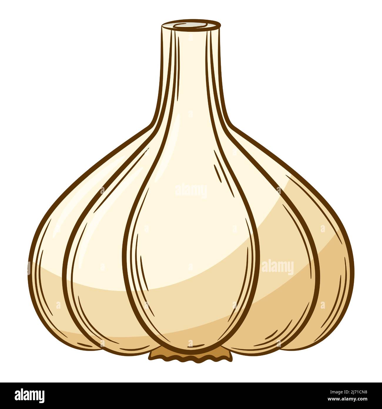 Tête d'ail. Un légume de style linéaire, dessiné à la main. Ingrédient ...