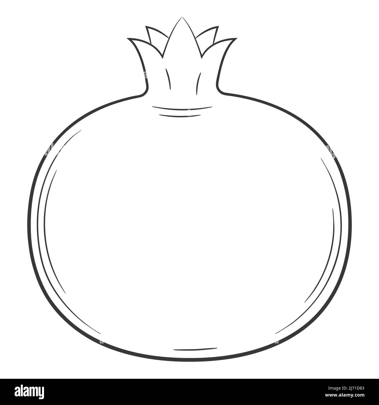 Grenade. Fruit de style linéaire. Élément décoratif vectoriel noir et ...