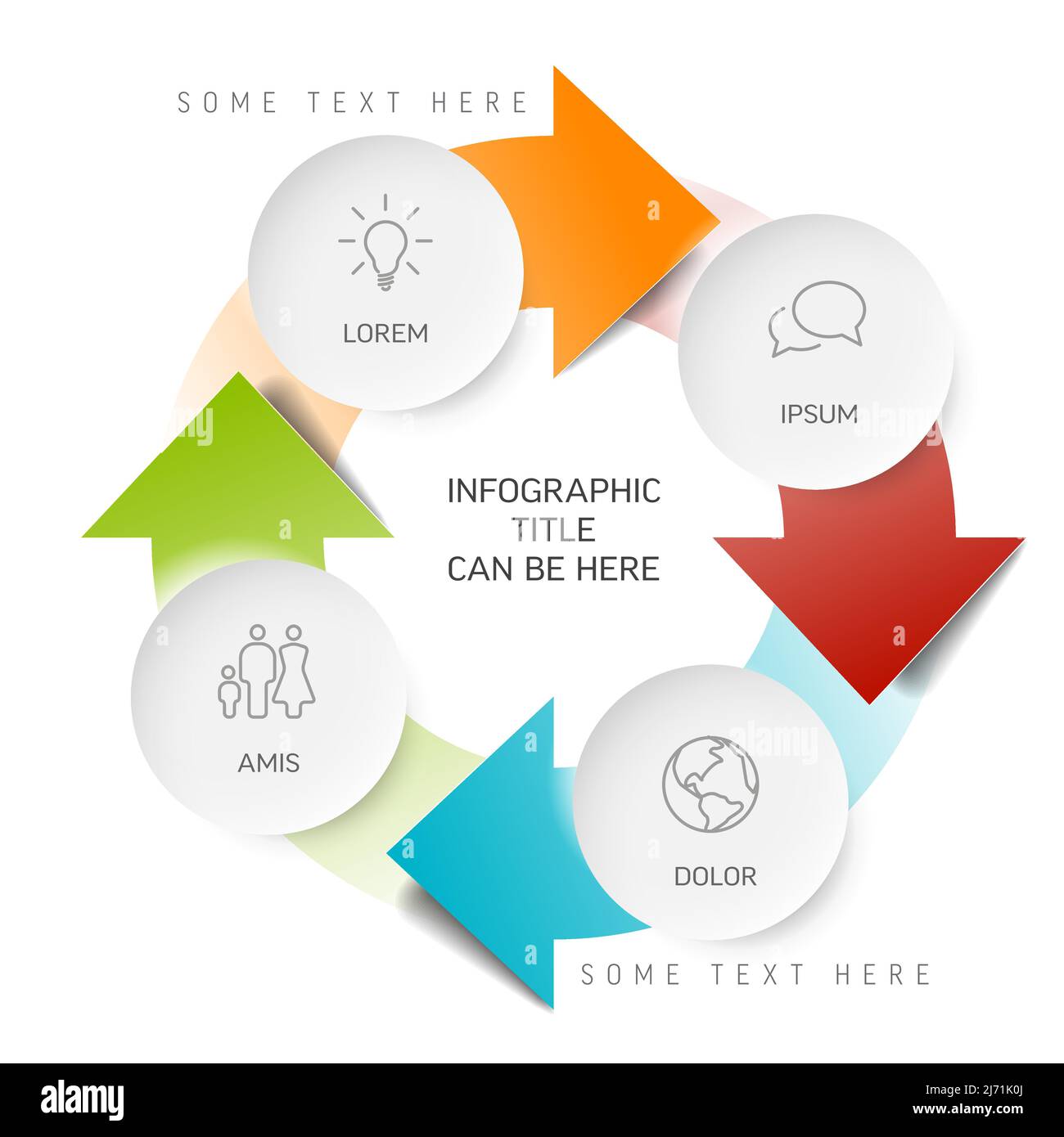 Modèle d'étapes de cycle de progression Vector avec descriptions ...