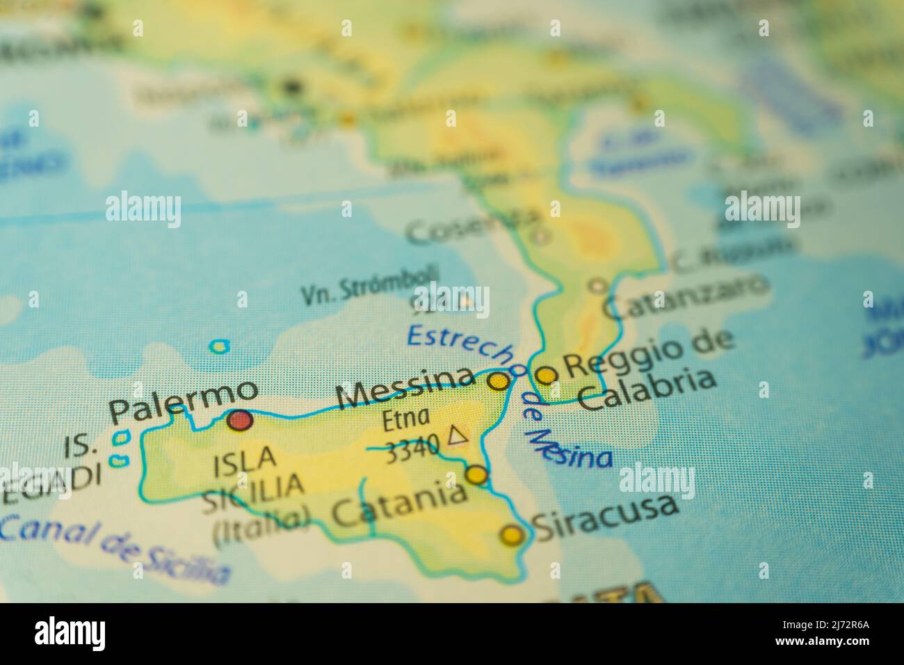 Carte orographique du sud de l'Italie, de la région de Calabre et de l ...