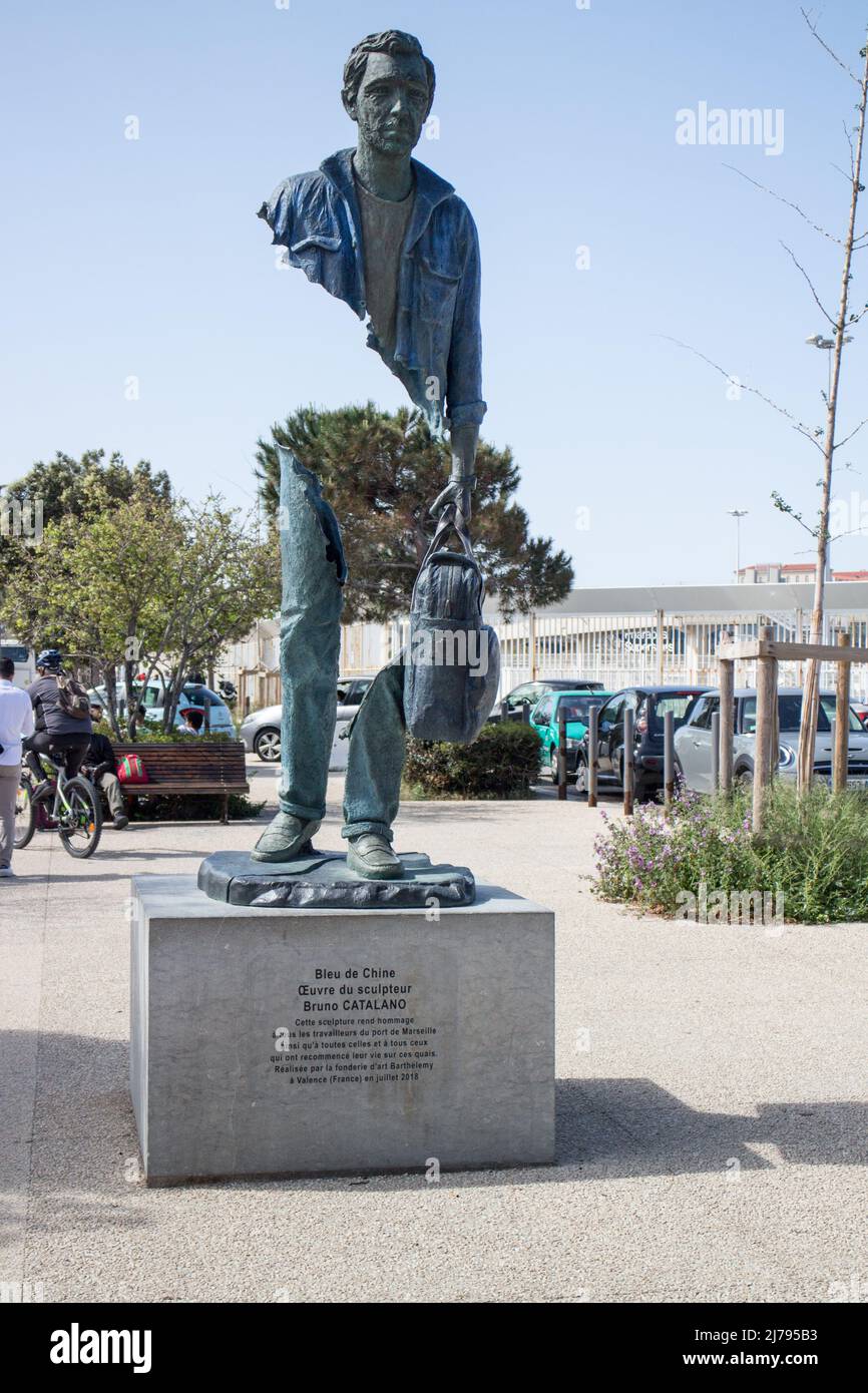 Sculpture « Bleu de Chine » de Bruno CATALANO, la Joliette/MARSEILLE ...