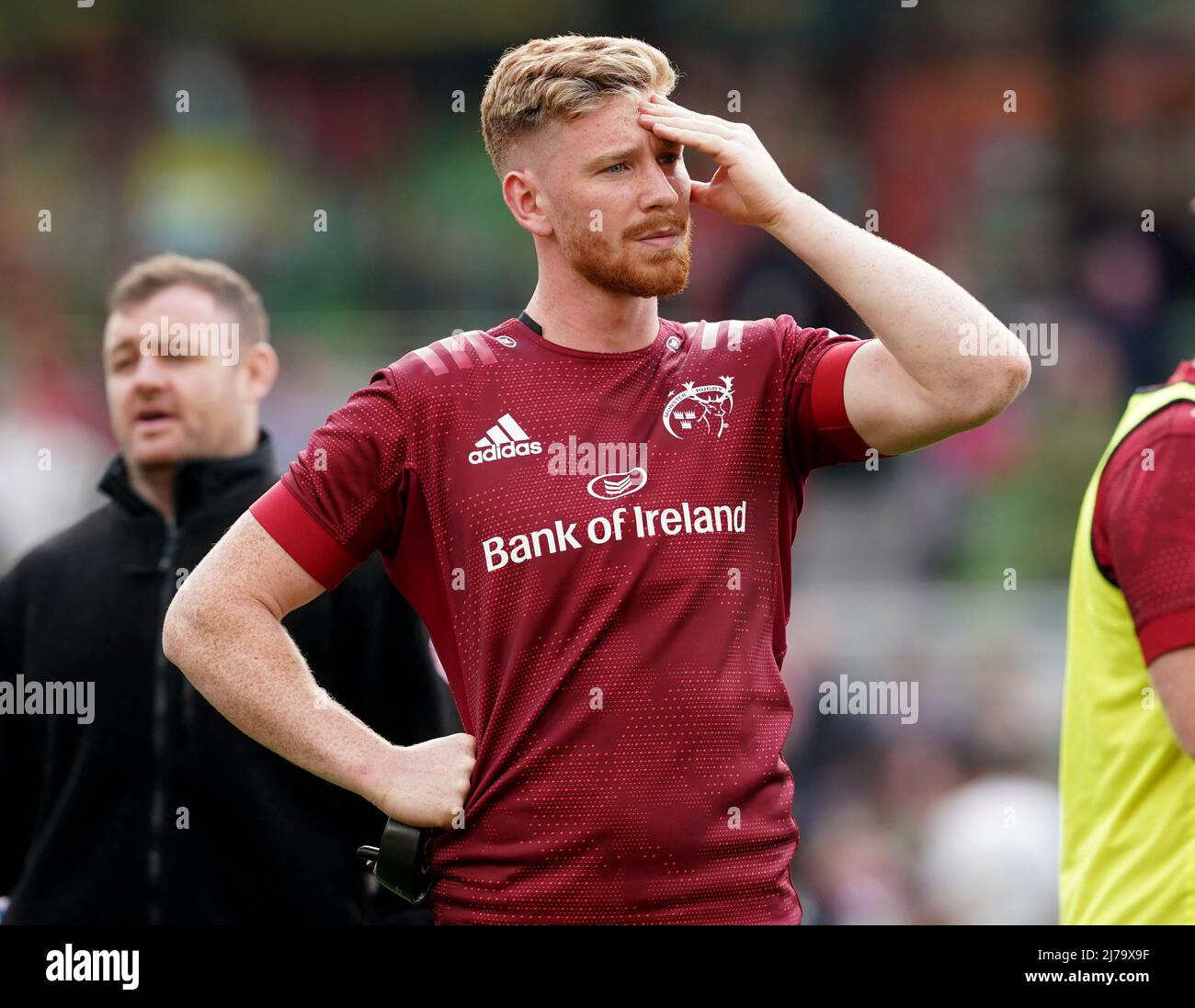 Ben Healy, de Munster, réagit après que son camp ait perdu un tir à la ...