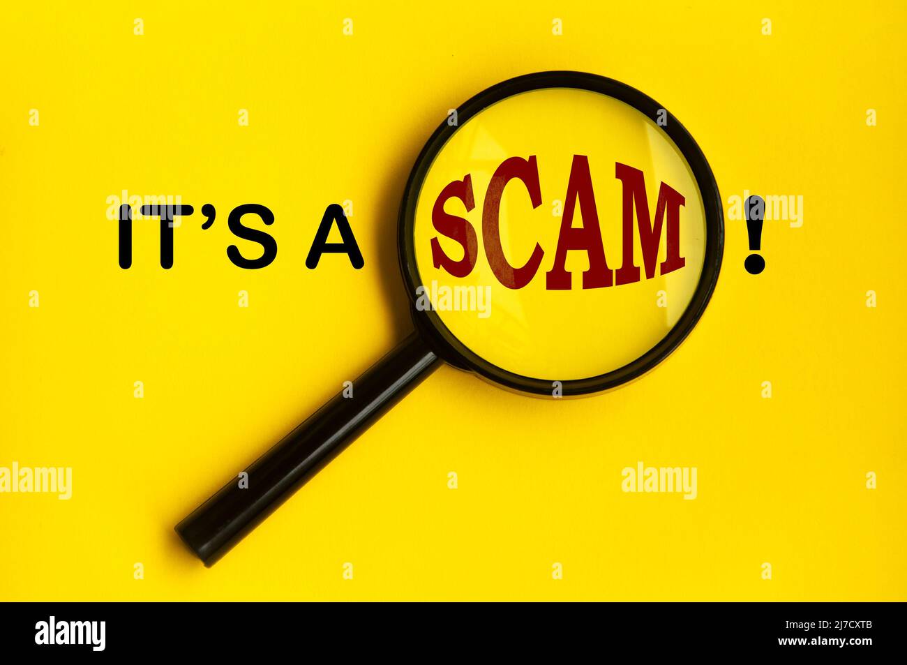C'est un texte de scam sur une couverture jaune avec une loupe ...