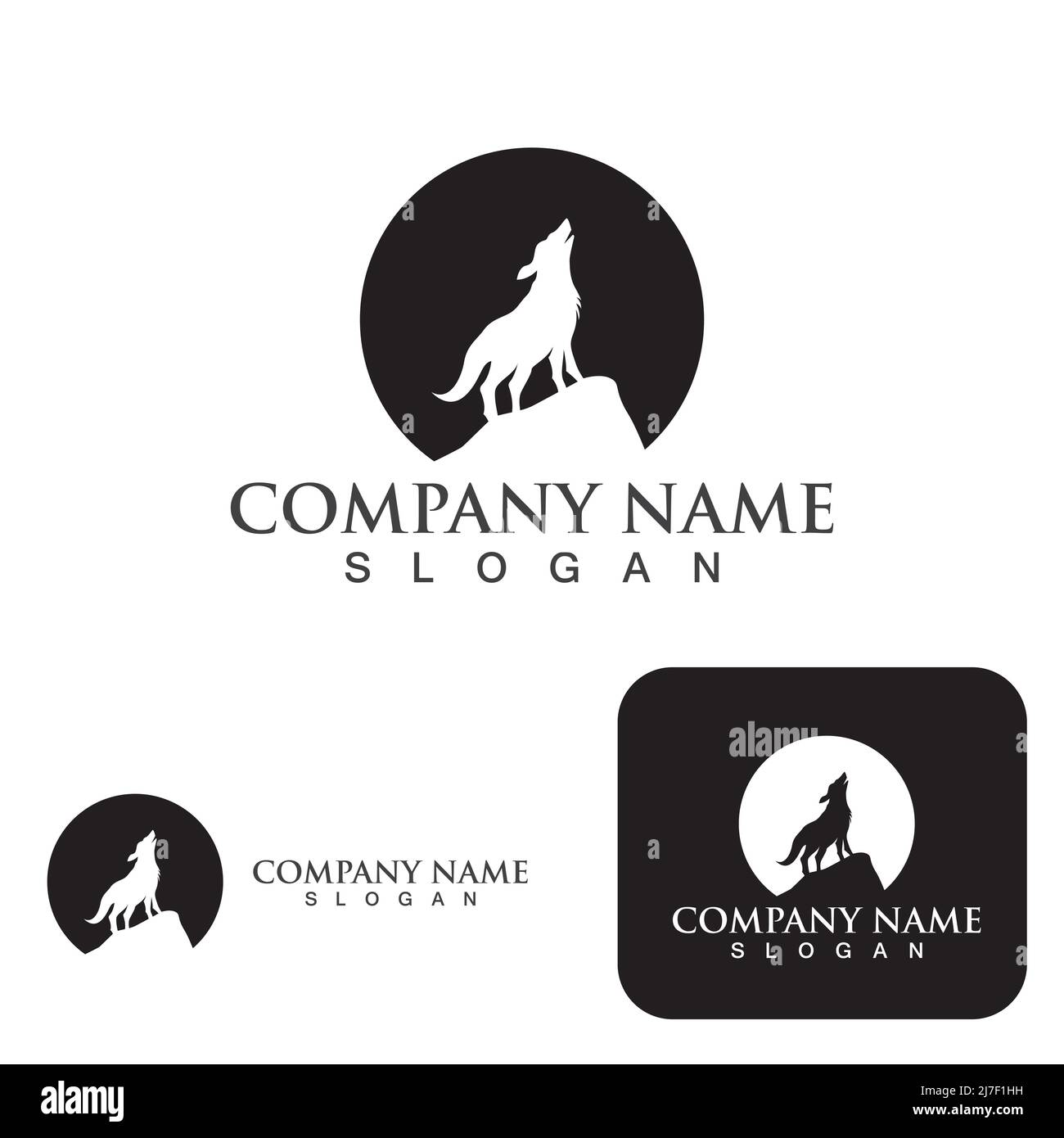 Howling wolf icon vector vectors Banque de photographies et d’images à ...