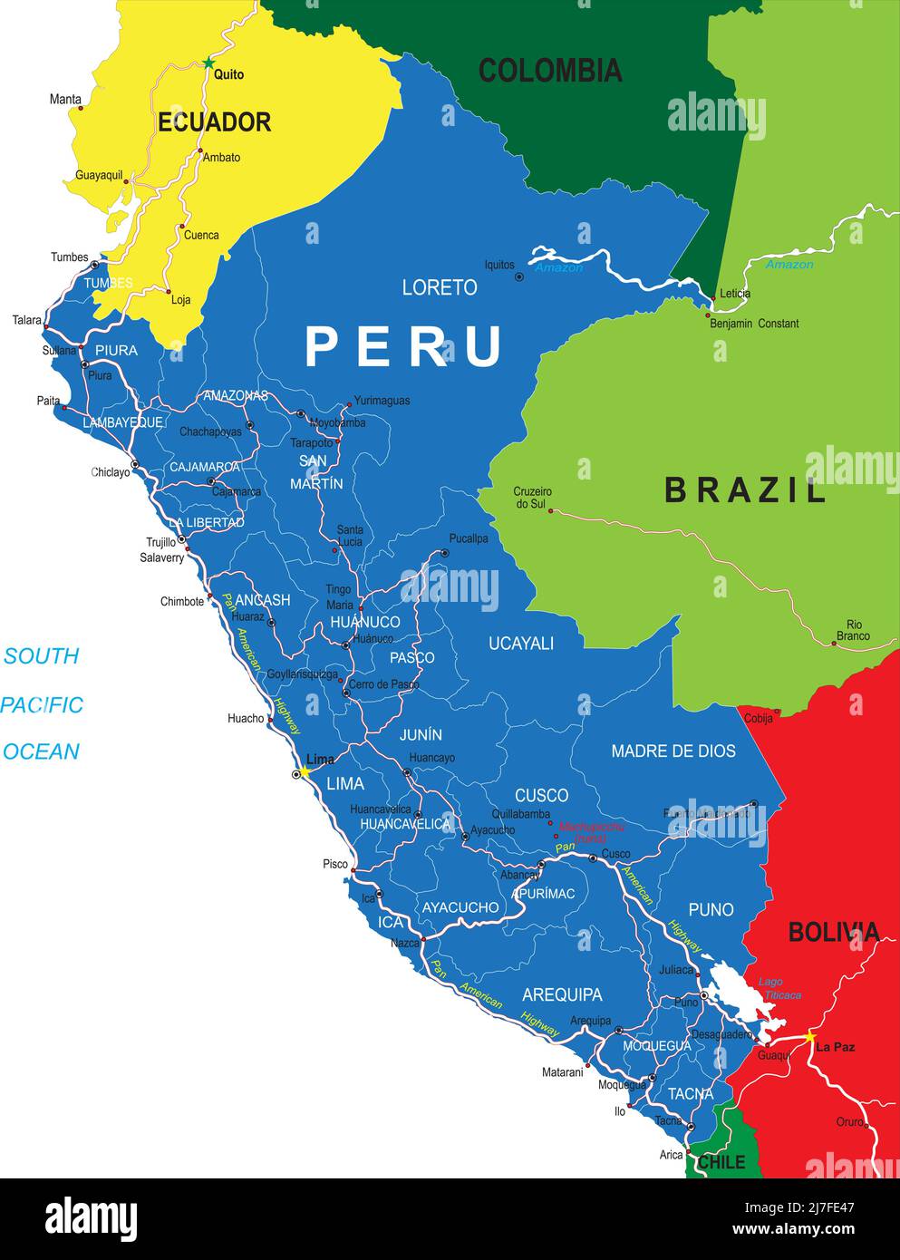Amazon map Banque d'images vectorielles - Alamy
