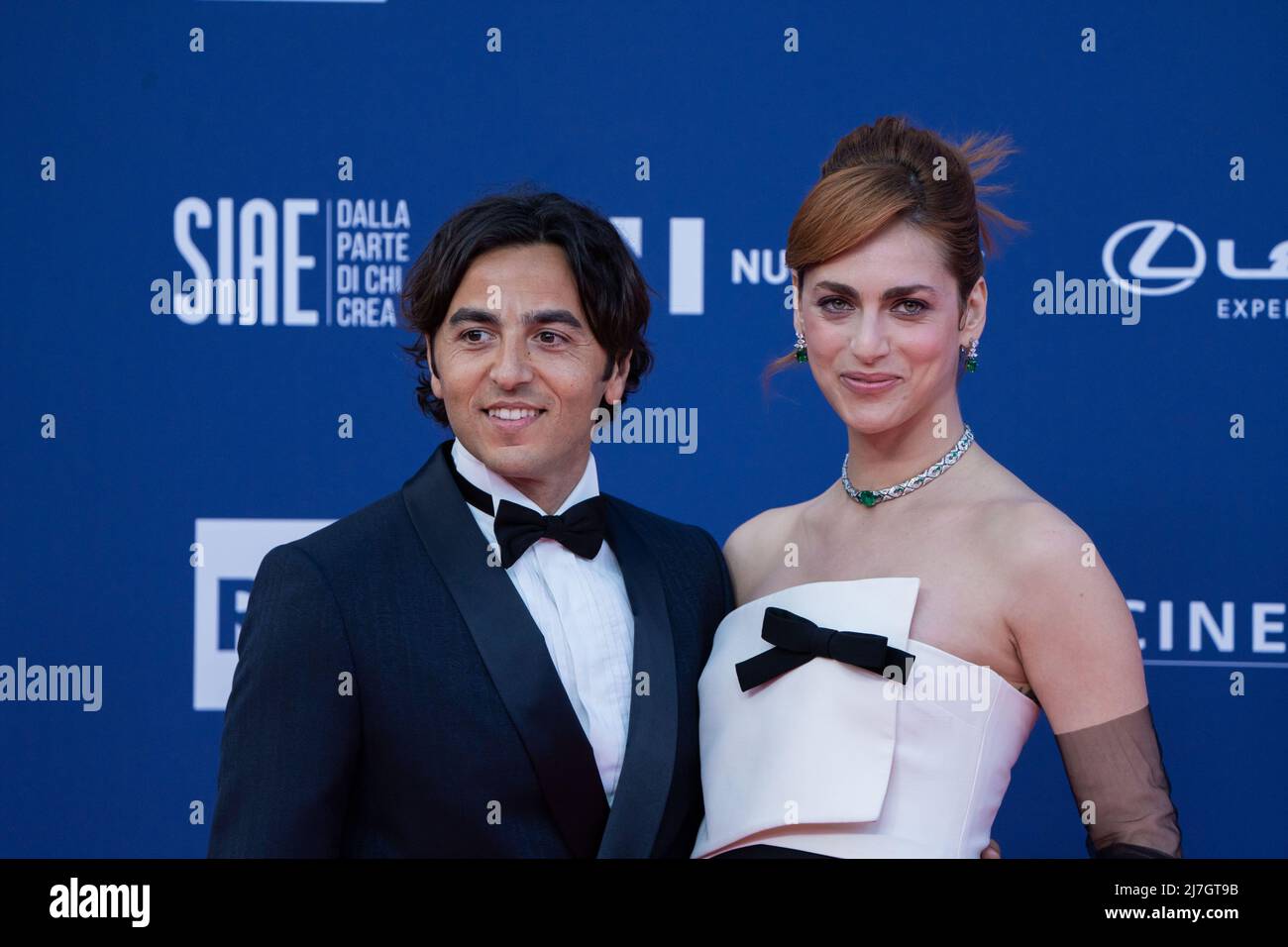 Rome, Italie, le 3 mai 2022 - Miriam Leone et son mari Paolo Carullo ...