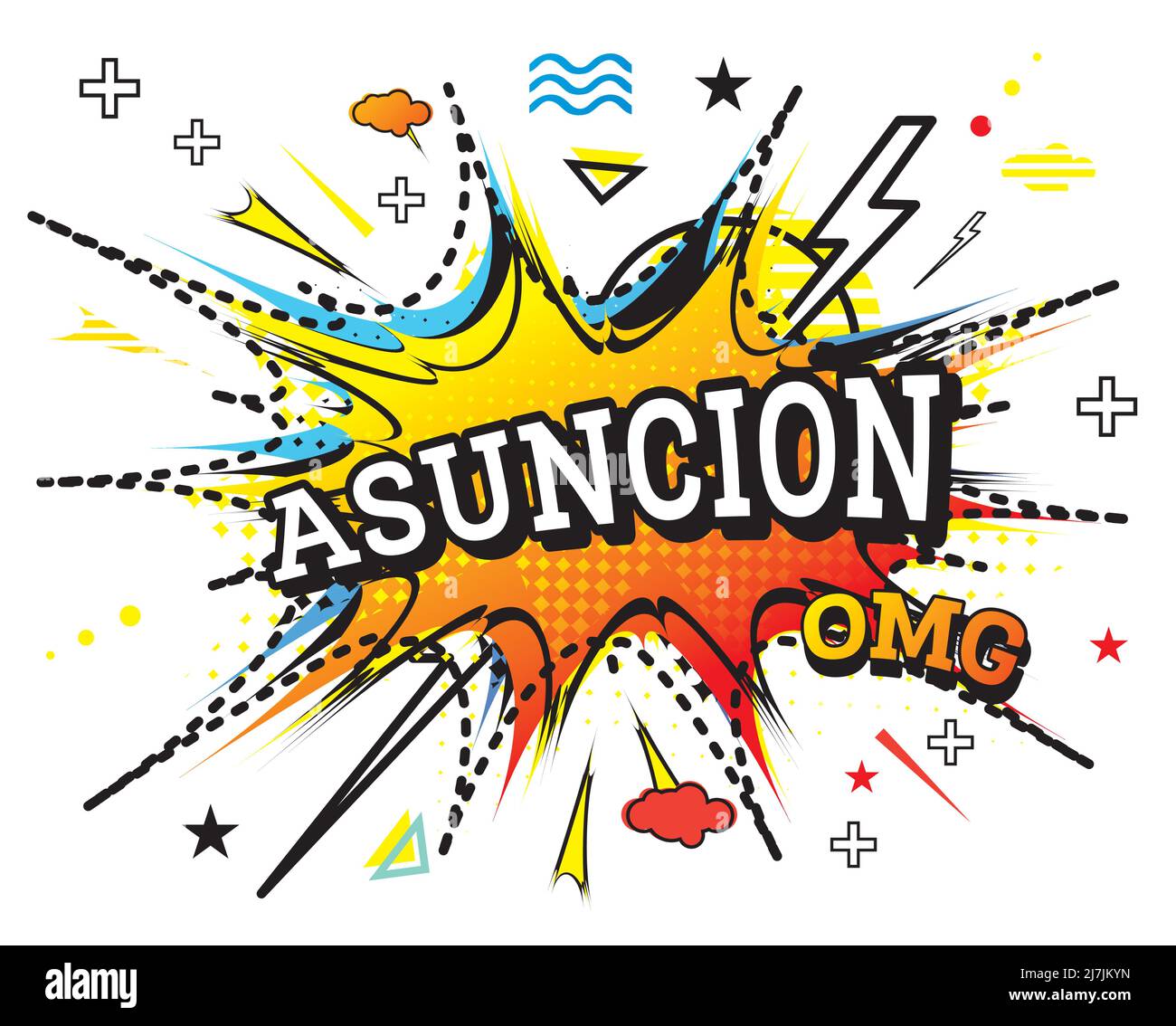 Auncion Comic Text in Pop Art style isolé sur fond blanc. Illustration ...