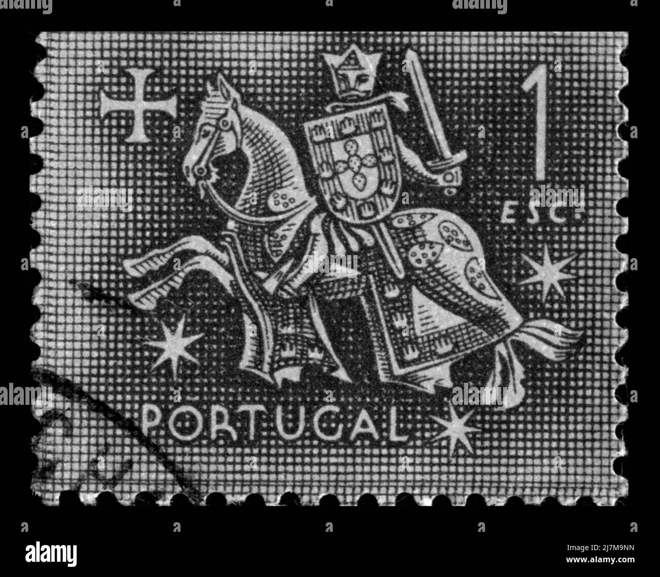 Postage stamp portugal Banque d'images noir et blanc - Alamy