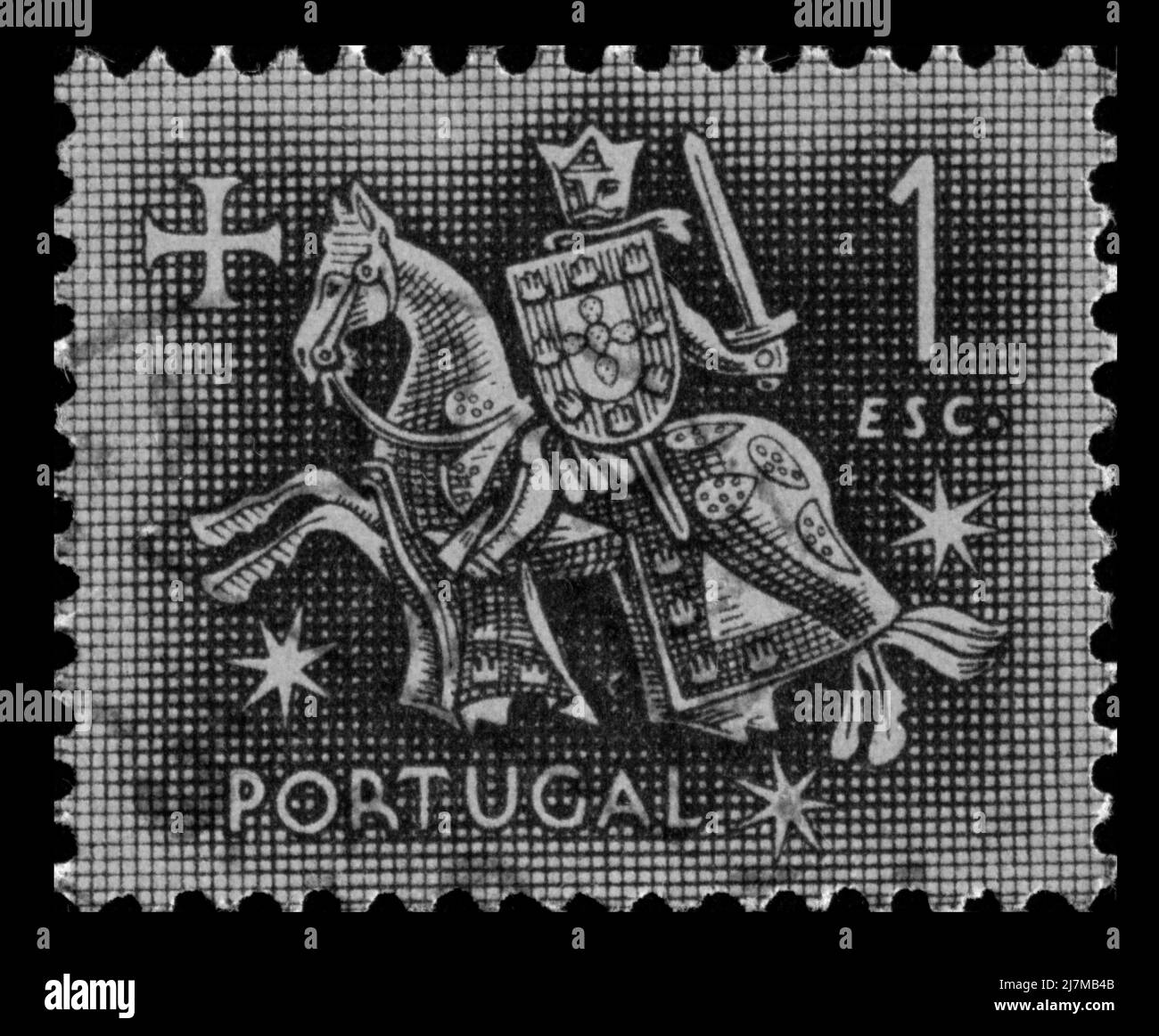Postage stamp portugal Banque d'images noir et blanc - Alamy