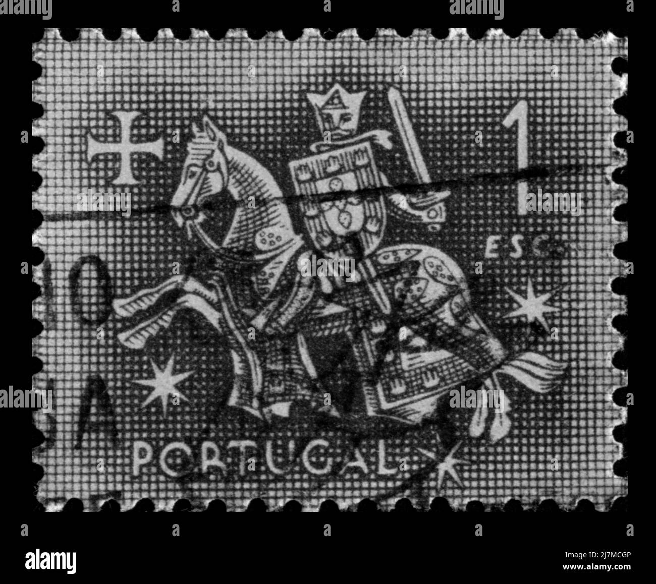 Postage stamp portugal Banque d'images noir et blanc - Alamy