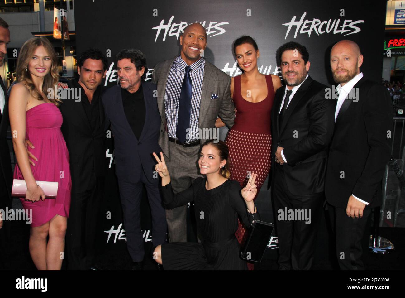 LOS ANGELES - JUL 23 : Reece Ritchie, Ian McShane, Dwayne Johnson ...