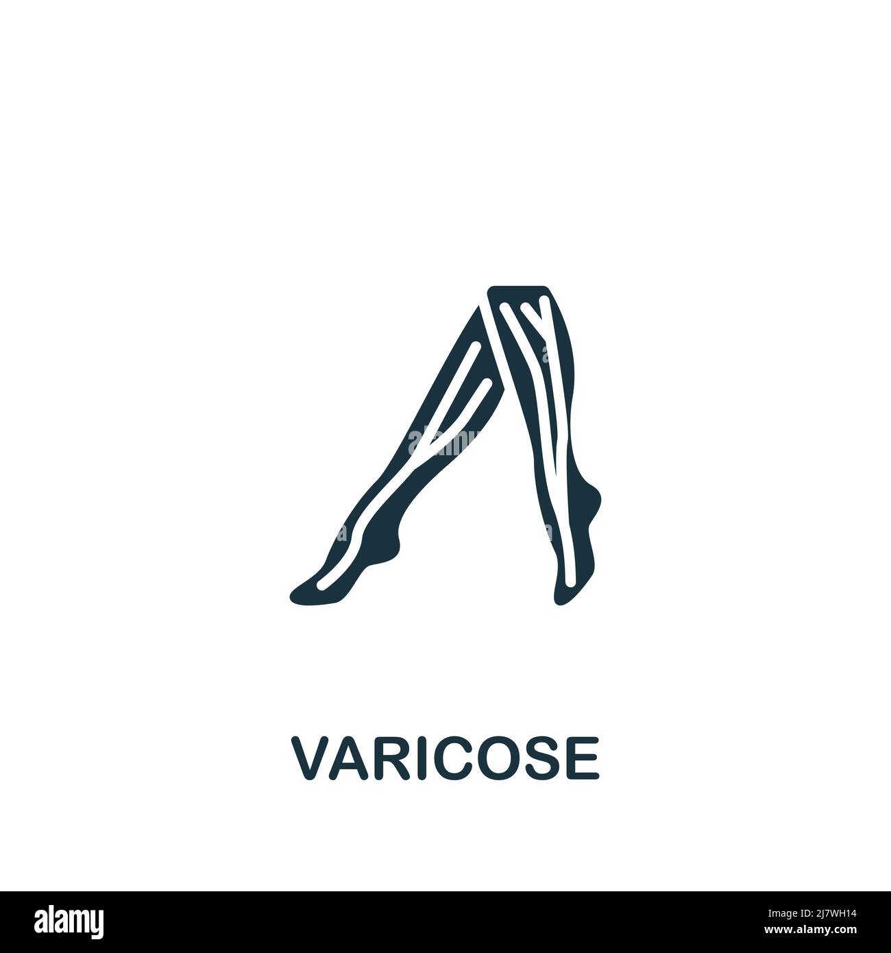 Icône varices. Monochrome simplifie l'icône pour les modèles, la ...
