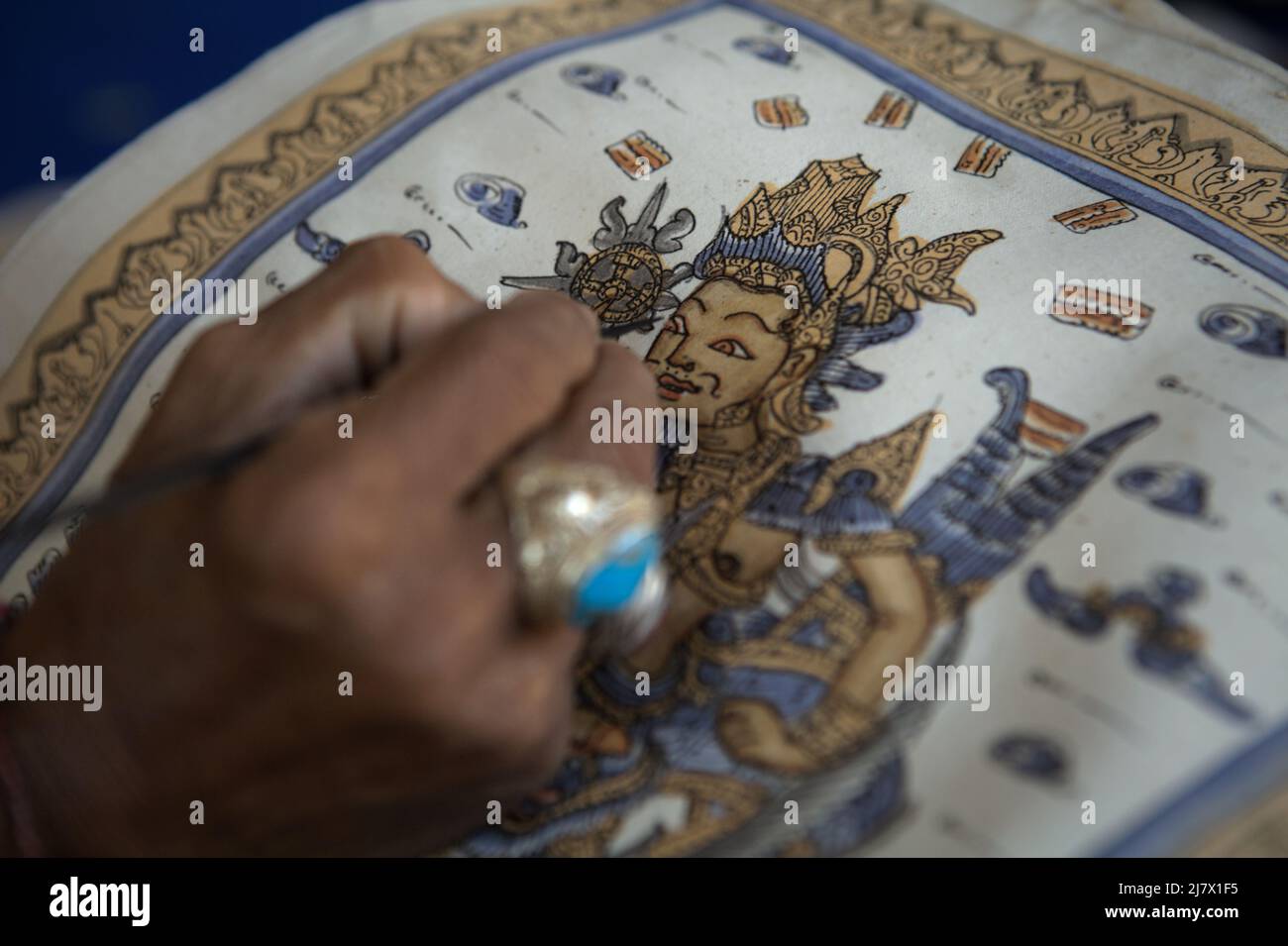 Peinture traditionnelle kamasan balinaise à l'atelier de I Wayan Yudara ...