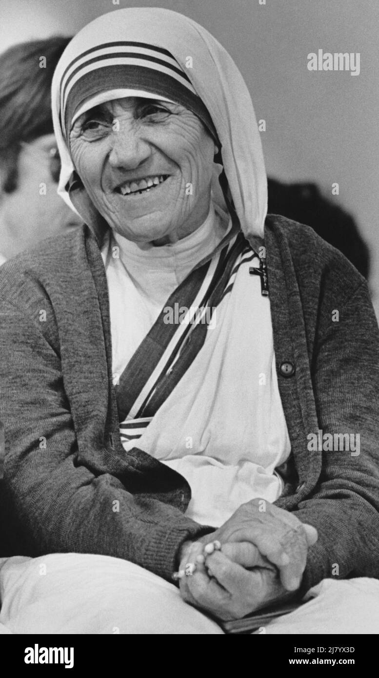Mother teresa of the missionaries of charity Banque d'images noir et ...