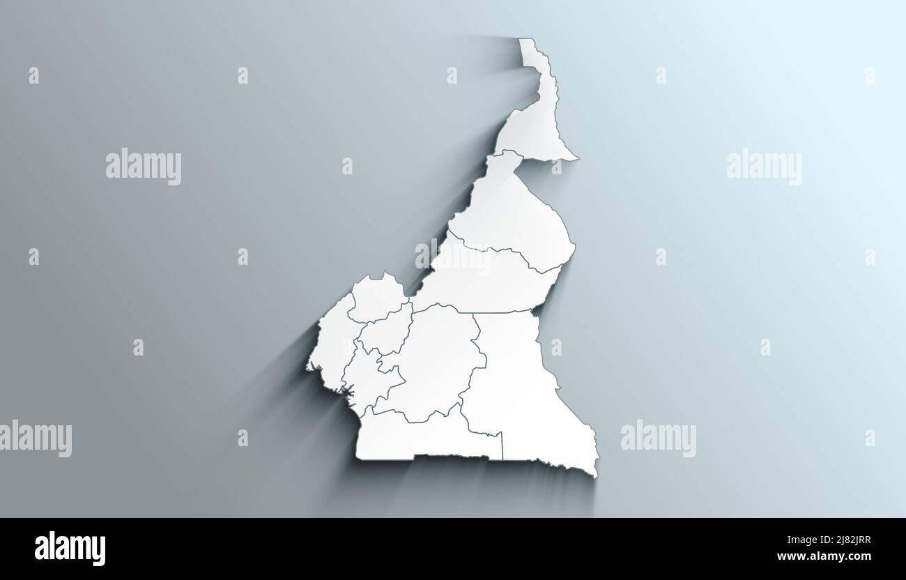 Carte du cameroun avec les regions Banque de photographies et d’images ...